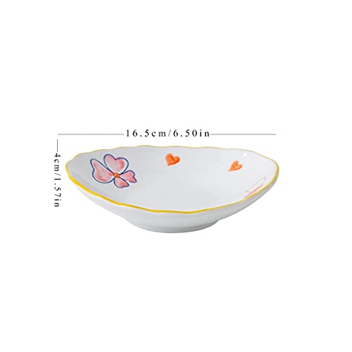 WAOCEO Appetizer Bowls 6 inch Ceramic Dessert Dishes Sauce Dish Soy Sauce Dipping Plates Snack Appetizer Side Dishes Serving Dish Japanese Style Dinnerware Set Salad Bowls (Color : D)