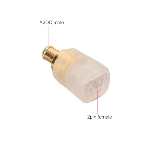 A2DC to 0.78mm Adapter, Small Lightweight Headphone Cable Connector Male to Female for LS400 for E70 for CKS1100 for CKR100 (Transparent)