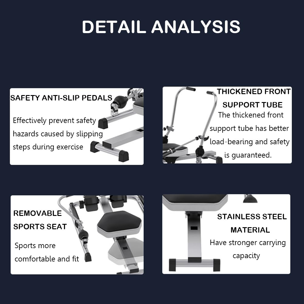 LuusMm Foldable Rowing Machine Equipment for Home Gym, Multifunctional Hydraulic Rowing Machine, Foldable Rowing Machine for Home Fitness Training (Sports Fitness)