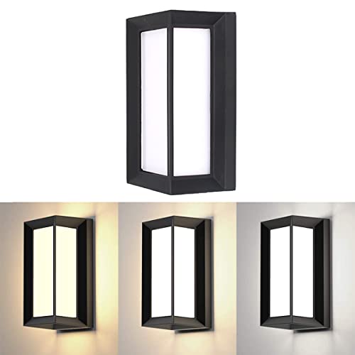 Outdoor Wall Light,Exterior Wall Sconce Lantern Fixture with LED, Outside Waterproof Lights for House Porch Garage Doorway Garden Anti-Rust Outdoor Light Fixture Wall Mount Lights (3 Colors)