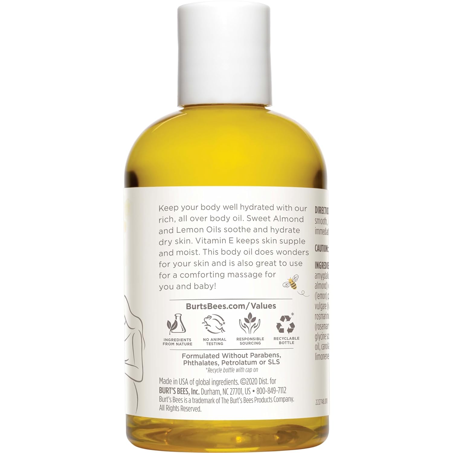 Burt's Bees Mama Bee Nourishing Body Oil with Vitamin E 4 oz (Pack of 6)