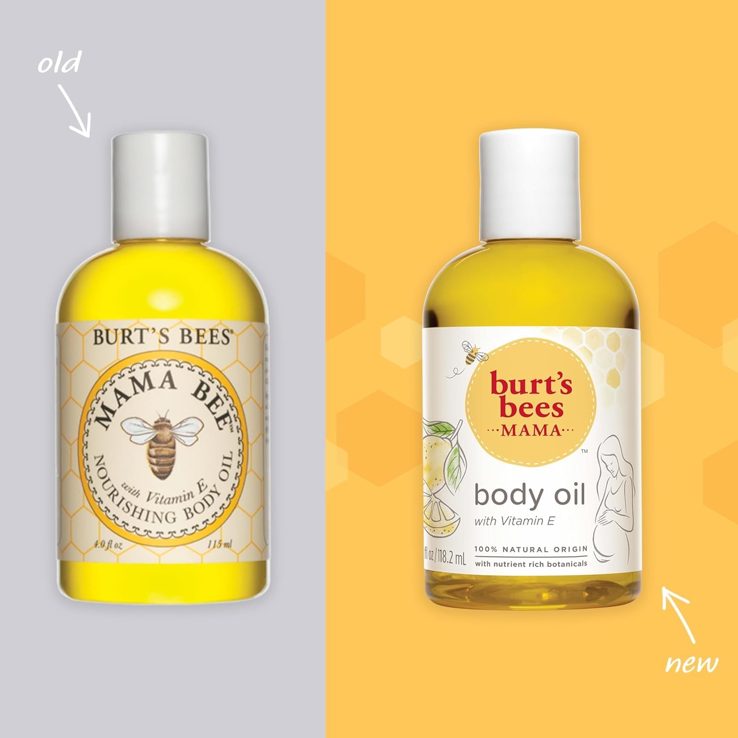 Burt's Bees Mama Bee Nourishing Body Oil with Vitamin E 4 oz (Pack of 6)
