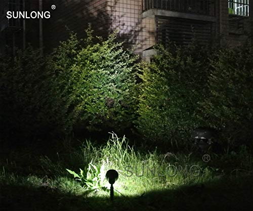 SUNLONG Solar Spotlights Outdoor Waterproof Bright Solar Wall Light Led Security Flood Light Solar Powered for Flag Patio Front Door Driveways-Automatically Activates at Dusk to Dawn (White)