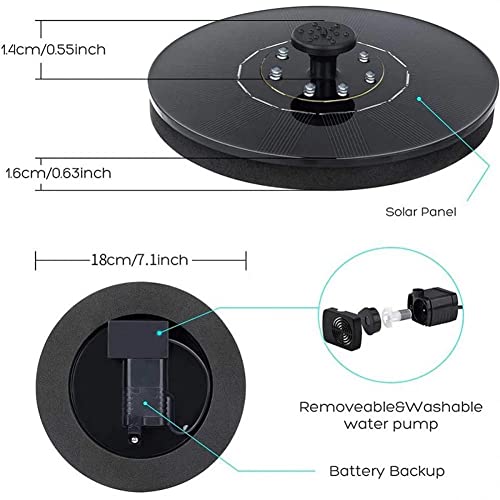 n/a Mini Solar Fountain Garden Landscape Fountain Outdoor Pool Floating Fountain Bird Bath Solar Powered Fountain