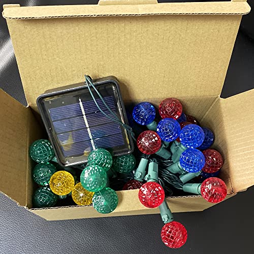 BeHiller Raspberry Solar Christmas Lights Outdoor, 50LED Globe String Lights with Tree Christmas Decotations,Twinkle Fairy Garden Solar Decorative Lights for Xmas Tree, Wedding, Party