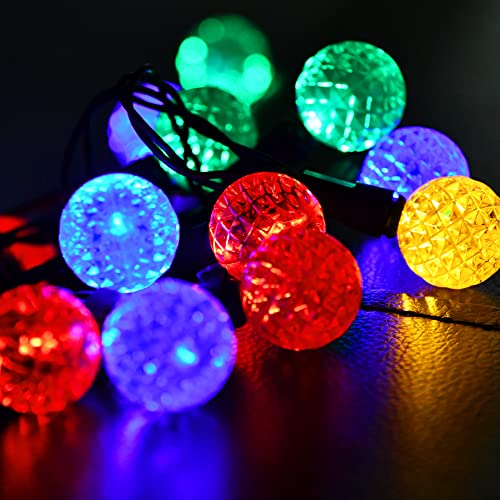 BeHiller Raspberry Solar Christmas Lights Outdoor, 50LED Globe String Lights with Tree Christmas Decotations,Twinkle Fairy Garden Solar Decorative Lights for Xmas Tree, Wedding, Party