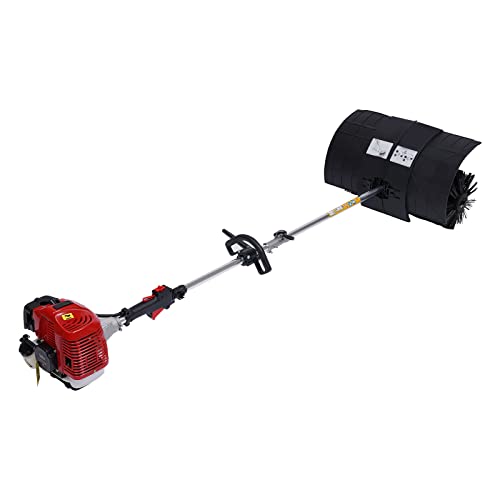 VPABES Handheld Power Sweeper, 2.3HP 52cc Motor Nylon Brush Broom Cleaning Machine for Driveway Lawn Garden