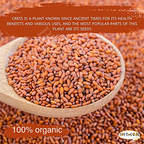 bonballoon (14 oz / 400 gm) Organic Herbal Garden Cress Seed Seeds Lepidium Sativum Halim Chandrashoor Chandrasur Cresson De Fontaine For Agriculture & Health حب الرشاد