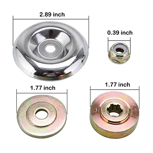 Universal 6 Teeth Trimmer Head, Blade Adapter Kit, 6 Steel Razors Trimmer Head, Thrust Plate Guard Washer, Thrust Washer, Rider Plate, Lock nut, Lawn Machine Parts Replacement Accessary
