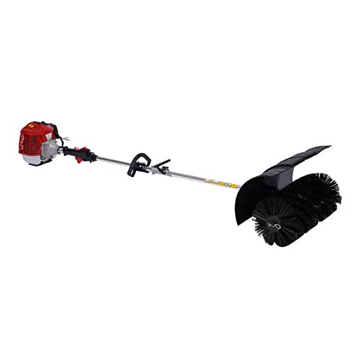 VPABES Handheld Power Sweeper, 2.3HP 52cc Motor Nylon Brush Broom Cleaning Machine for Driveway Lawn Garden