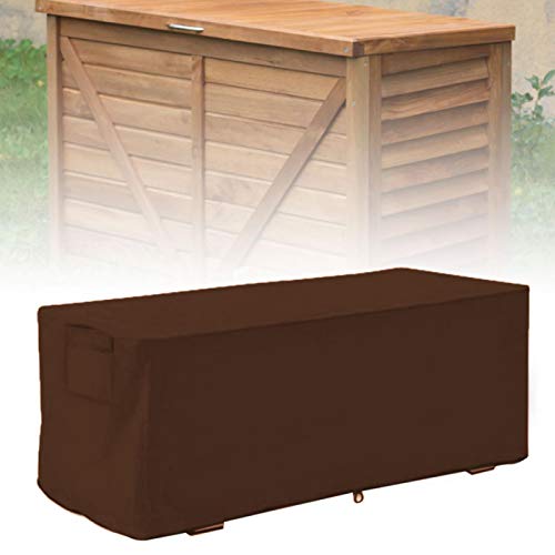 zhuolong Outdoor Deck Box Cover,Garden Waterproof UV Proof Storage Box Protective Cover (123x62x55cm)(Coffee)