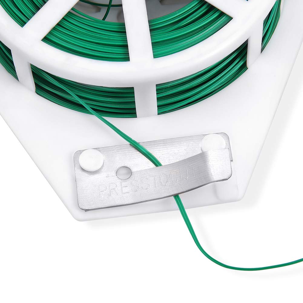 AOMGD 2 Pack 328 Feet (Total 200 m) Twist Tie Multi-Function Garden Plant Wire Ties with Cutter/Cable Tie/Zip Tie/Coated Wire for Gardening, Home, Office