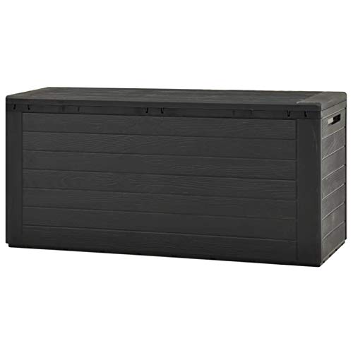 Tidyard Garden Storage Box PP Storage Cabinet 76.6 Gal Deck Box Garden Organizer Toolbox for Patio, Lawn, Poolside, Backyard Outdoor Furniture 45.7 x 17.3 x 21.7 Inches (W x D x H)