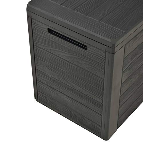 Tidyard Garden Storage Box PP Storage Cabinet 76.6 Gal Deck Box Garden Organizer Toolbox for Patio, Lawn, Poolside, Backyard Outdoor Furniture 45.7 x 17.3 x 21.7 Inches (W x D x H)
