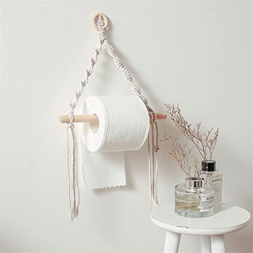 FEEGAR Towel Ring Toilet Paper Holder Dispenser Hand-Woven Tapestry Wall Hanging Bathroom Towel Rack Decoration