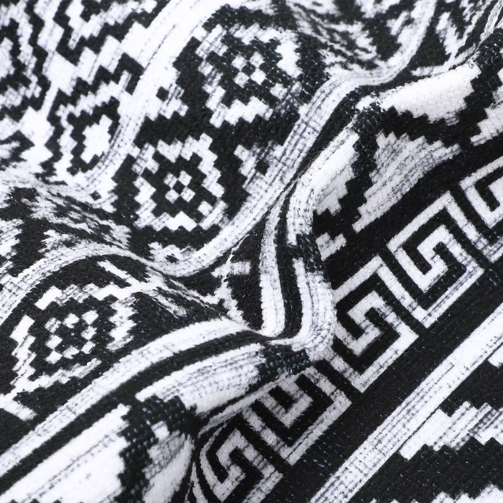 Zacoo Rug 2x12 Runner Rug Black Hallway Runner Machine Washable Throw Carpet Foldable Thin Rug Non Slip Floorcover Mat for Bathroom Laundry Bedroom Living Room, Home Decor Rug, Black
