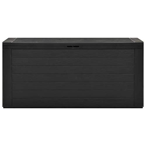 Tidyard Garden Storage Box PP Storage Cabinet 76.6 Gal Deck Box Garden Organizer Toolbox for Patio, Lawn, Poolside, Backyard Outdoor Furniture 45.7 x 17.3 x 21.7 Inches (W x D x H)
