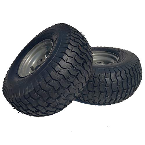 2 Pack 15x6.00-6"Pneumatic tires,Front Assembly Replacement for Craftsman Mower,Turf Tread,3" Center hub with steel rim,3/4'' bushings