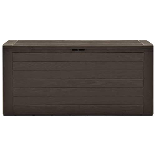 vidaXL Patio Storage Box Garden Cushion Deck Outdoor Storage Chest Storing Pillow Tool Box Blanket Indoor Interior Container Brown 45.7"
