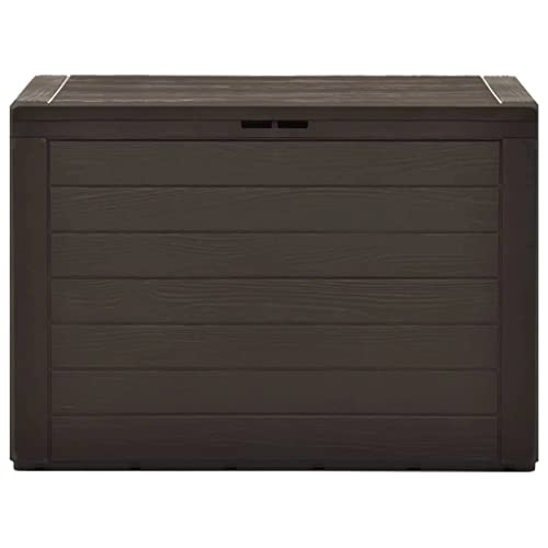 vidaXL Patio Storage Box Garden Cushion Deck Outdoor Storage Chest Storing Pillow Tool Box Blanket Indoor Interior Container Brown 45.7"