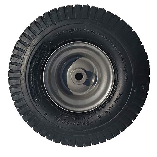 2 Pack 15x6.00-6"Pneumatic tires,Front Assembly Replacement for Craftsman Mower,Turf Tread,3" Center hub with steel rim,3/4'' bushings
