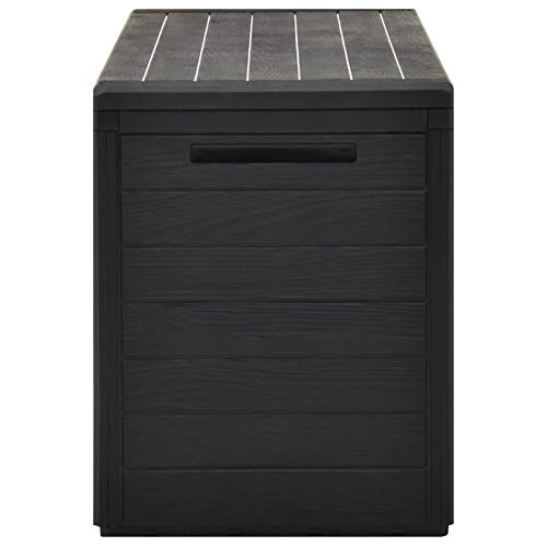 Tidyard Patio Storage Box Anthracite Storage Container Deck Box Tool Organization Toolbox for Garden Terraca Indoor Ourdoor Use 45.7in x 17.3in x 21.7in