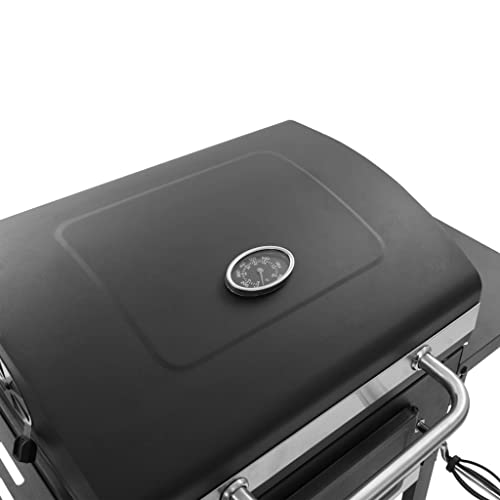 VRAXO Charcoal-Fueled BBQ Grill with Bottom Shelf Black,Outdoor Grills-37.84lbs