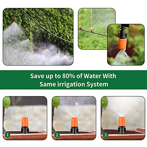 ZADEFERI Drip Irrigation Kit,164FT 197 Pack Garden Irrigation System 1/4'' 1/2'' Blank Distribution Tubing Watering Drip Kit Automatic Irrigation Equipment for Garden Greenhouse,Flower Bed,Patio,Lawn