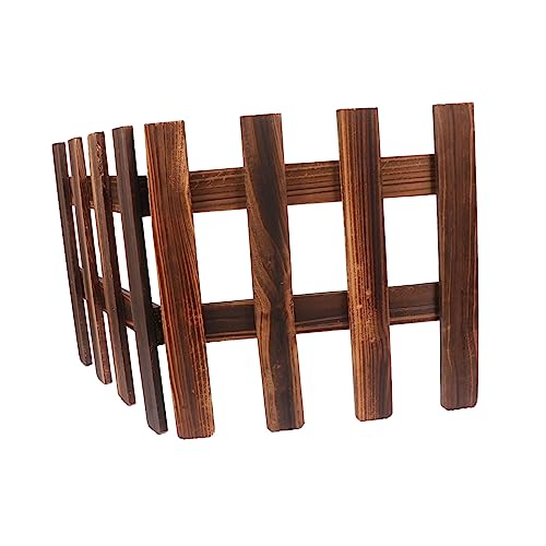 NUSITOU 1pc The Fence Outdoor Fence Natura Turf Indoor Plant Rustic Decor White Decor Outdoor Decor Christmas Decor White Picket Fence Country Decor Plants Creative Fence Edge Natural Wood