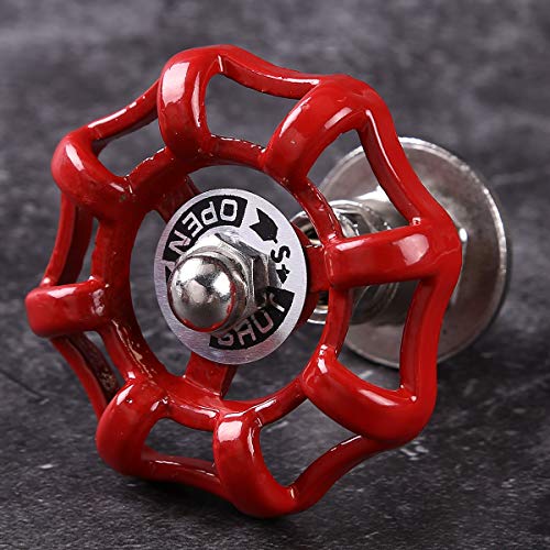 Aislor Outdoor Faucet Water Spigot Handle,Round Wheel Loft Valve Replacement Parts Red DN15