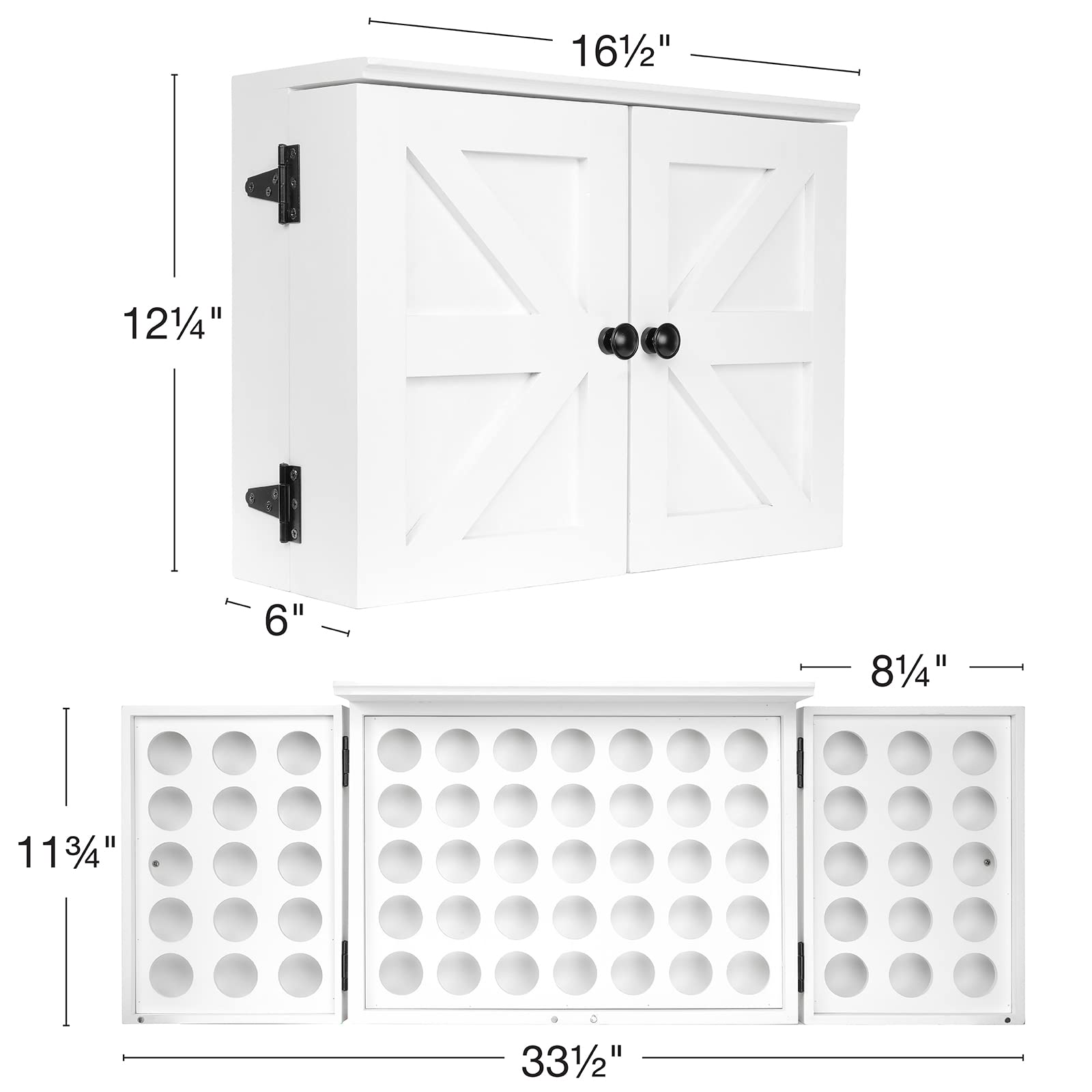 Excello Global Products Barndoor K Cup Cabinet - Wall-Hanging or Standing - Holds 65 K Cups (Brown)