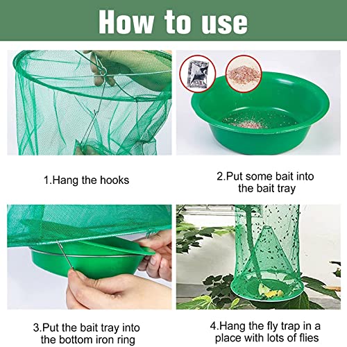 Fly Refill 4 Pack Fly Outdoor Hanging,Ranch Fly,Fly for Outdoor Garden,Farm, Yard Fudge Flies (A, One Size)