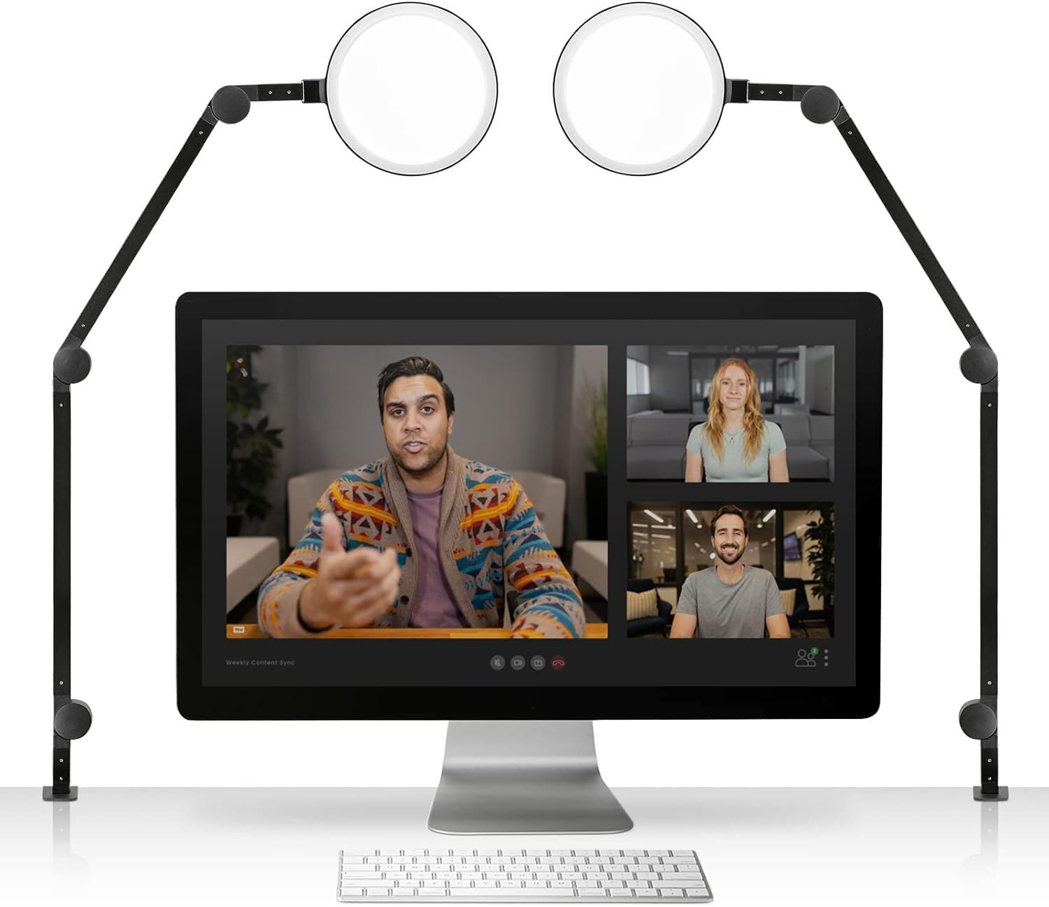 Lume Cube Edge LED Desk Light | Remote Work Swing Arm Desk Lamp with Clamp | Video Conferencing lighting, Zoom Webcam, Task Light, Drafting Light, Table Lamp | Adjustable Brightness, Color Temperature