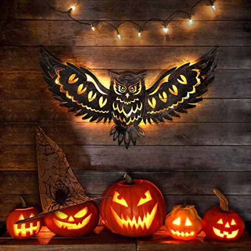 DIINOR Solar Wall Lights Owl Hanging Solar Lights Outdoor Metal Solar Garden Lights Porch Patio Yard Decorative Warm White