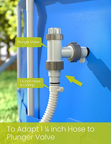 FSYHVVY Replacement Hose Adapter w/Collar for Threaded Connection Pumps Replace Pool Drain Pump Pool Drain Adapter for Intex Pool Set(2 Pack)