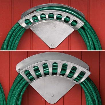 Kings County Tools 16" Cast Aluminum Hose Rack | Elegant Curved Design | Quality & Sturdy Material | Holds 100-Feet of 5/8β Hose | Single Piece Attachment