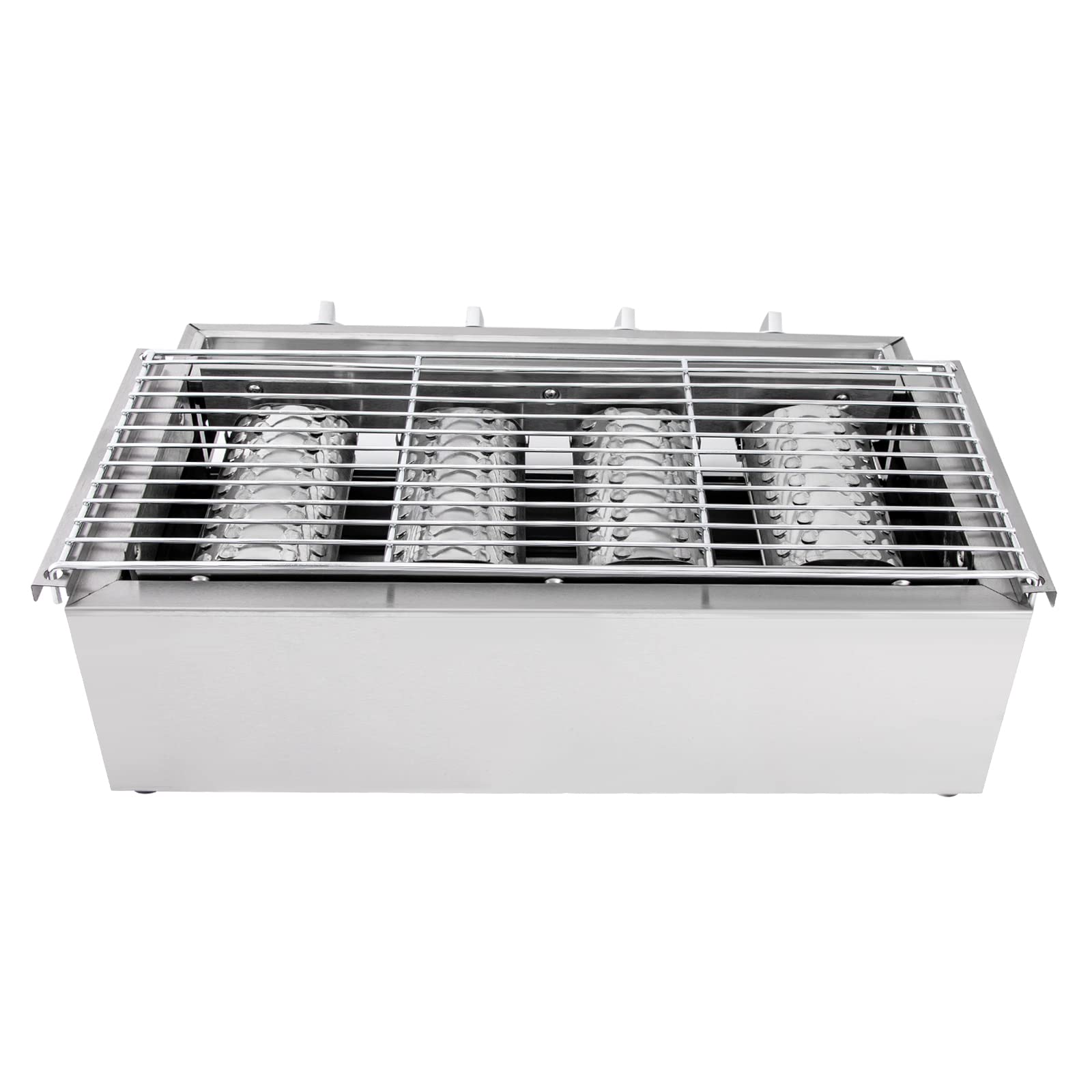 BBQ Propane Gas Grill, Stainless Steel Patio Garden Barbecue Grill, Smokeless Safe Removable for Outdoor Cooking, Camping, Backyard Parties, RV Travel