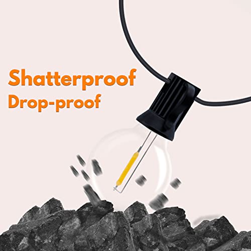 Patio Lights Outdoor Waterproof 50Ft (Connectable Up to 700 Ft) G40 Globe String Lights with 25 Shatterproof Dimmable LED Bulbs Indoor Outdoor Lights for Bistro Cafe Porch Backyard Balcony Garden Tent