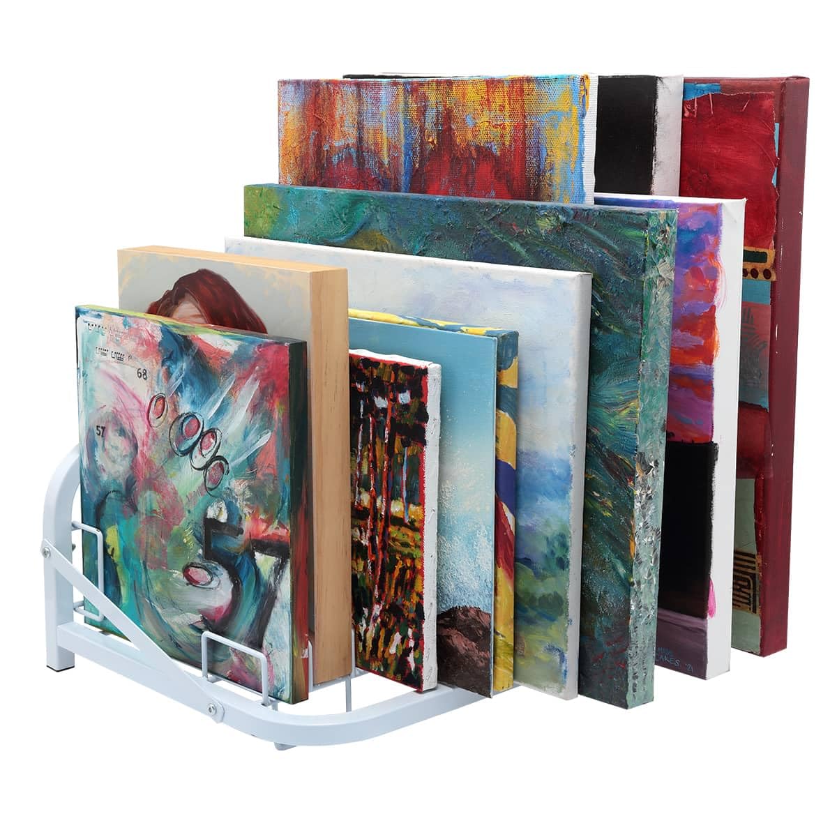 Dryden Art and Canvas Keeper - Small Table Model with Wall Mount for Storage, Organization and Transport of Canvases, Frames, and Panels - Small - 15x19x8.75"