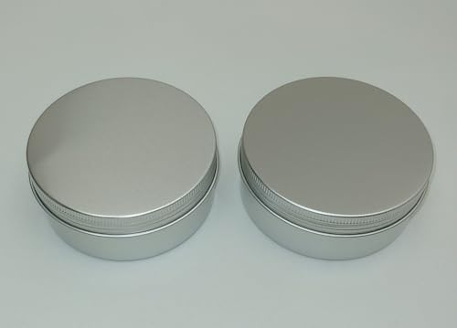 JL Missouri Parts & Misc. 2x 3.75 Diameter 1.5" Deep 8 oz Ounce Aluminum Tin Cans. Bare Screw Top New Containers Storage Cream Spices Etc