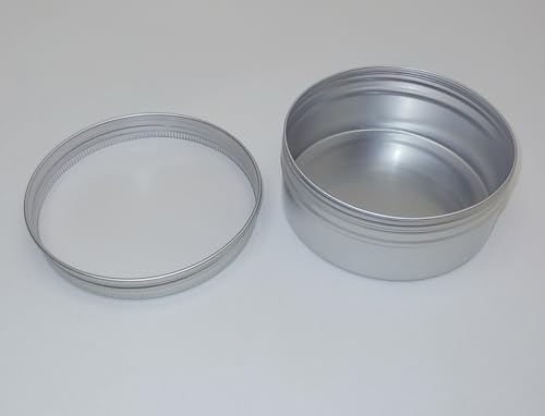 JL Missouri Parts & Misc. 2x 3.75 Diameter 1.5" Deep 8 oz Ounce Aluminum Tin Cans. Bare Screw Top New Containers Storage Cream Spices Etc