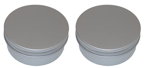 JL Missouri Parts & Misc. 2x 3.75 Diameter 1.5" Deep 8 oz Ounce Aluminum Tin Cans. Bare Screw Top New Containers Storage Cream Spices Etc