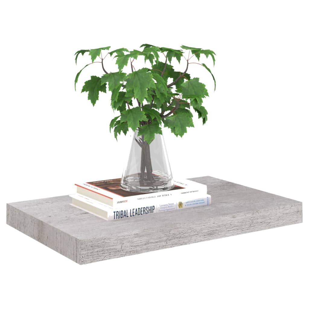 Youuihom Floating Shelf Wall Mount, Multifunction,Display, Storage Shelf for Bedroom, Living Room, Bathroom, Kitchen, Office,Floating Wall Shelf Concrete Gray 19.7"x9.1"x1.5" MDF