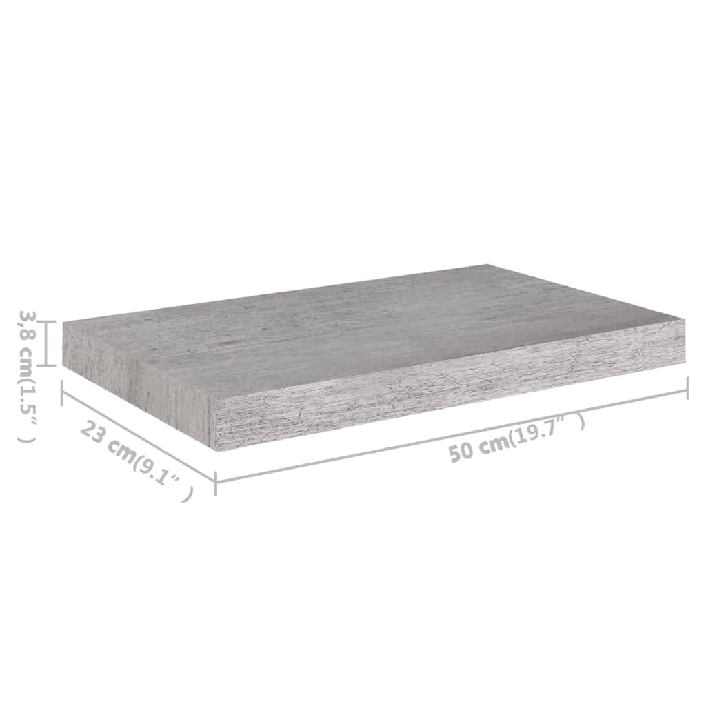 Youuihom Floating Shelf Wall Mount, Multifunction,Display, Storage Shelf for Bedroom, Living Room, Bathroom, Kitchen, Office,Floating Wall Shelf Concrete Gray 19.7"x9.1"x1.5" MDF