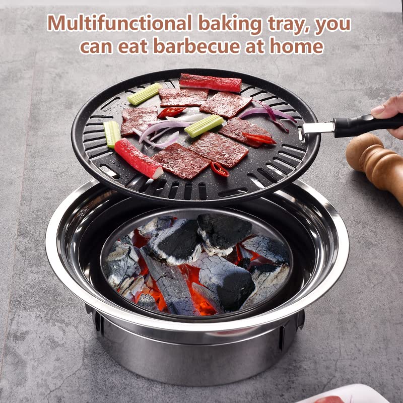 FOUNCY Barbecue Grill, Thick Outdoor BBQ Grill, Lightweight Portable Charcoal Grill, Strong Toughness Tailgating Grill, Compact Grill for School, Barbecue, Picnic, Wedding, Camping