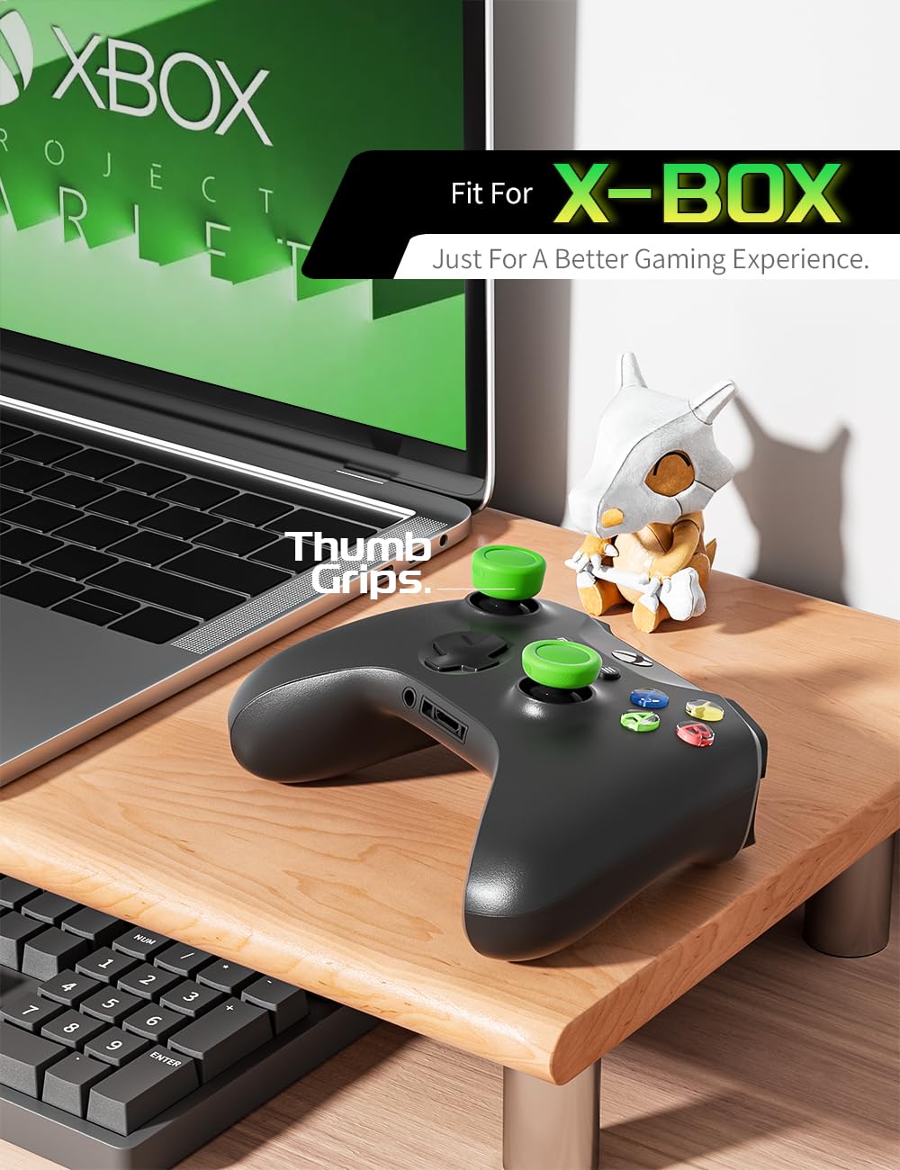 ELETIUO 5 Pairs/10 Pcs Thumb Grips Set for Xbox Series X/S,Xbox One,Xbox One X/S Controller,Anti-Slip Silicone Joystick Cap with 5 Designs, Custom Analog Thumbsticks Cover,Green