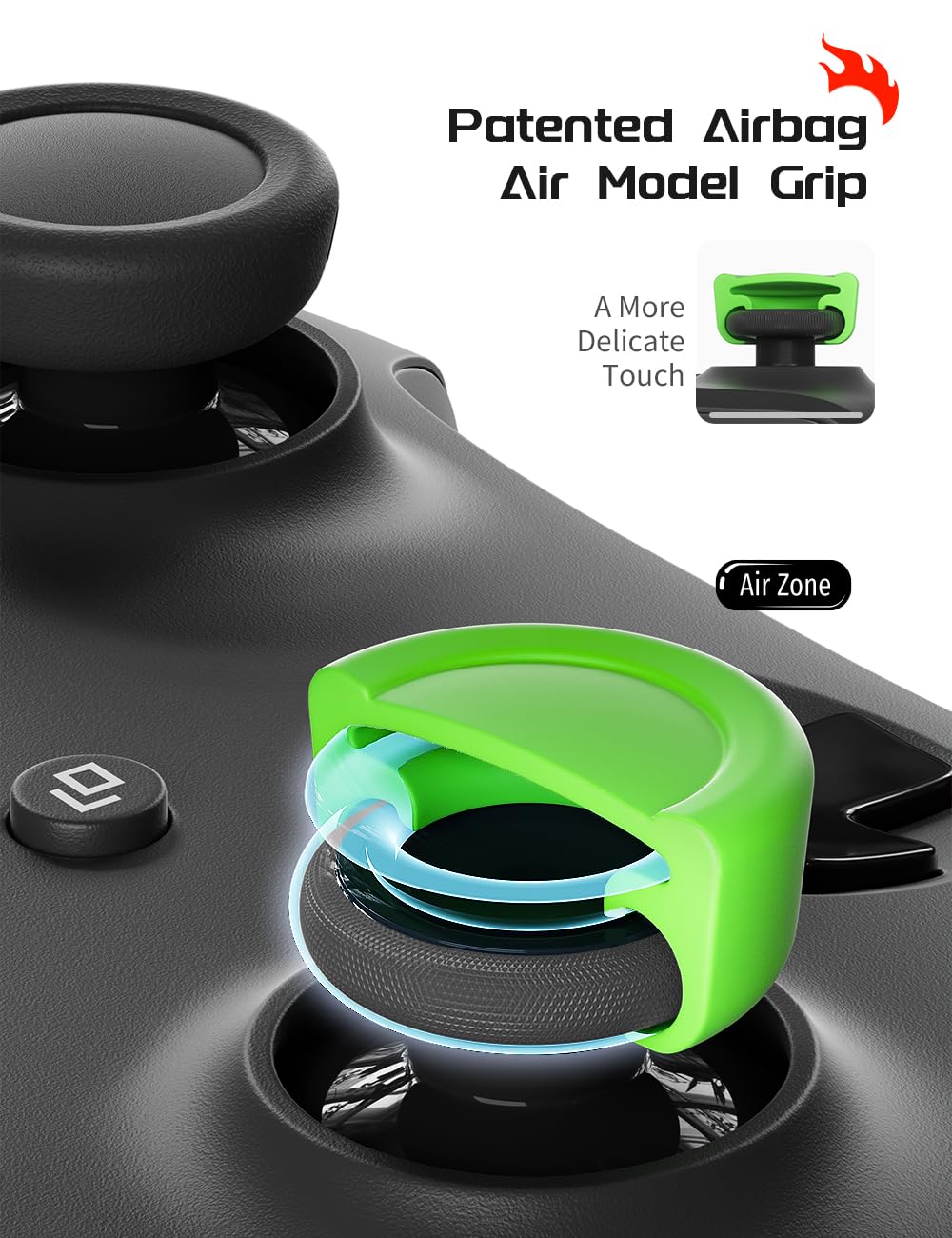 ELETIUO 5 Pairs/10 Pcs Thumb Grips Set for Xbox Series X/S,Xbox One,Xbox One X/S Controller,Anti-Slip Silicone Joystick Cap with 5 Designs, Custom Analog Thumbsticks Cover,Green