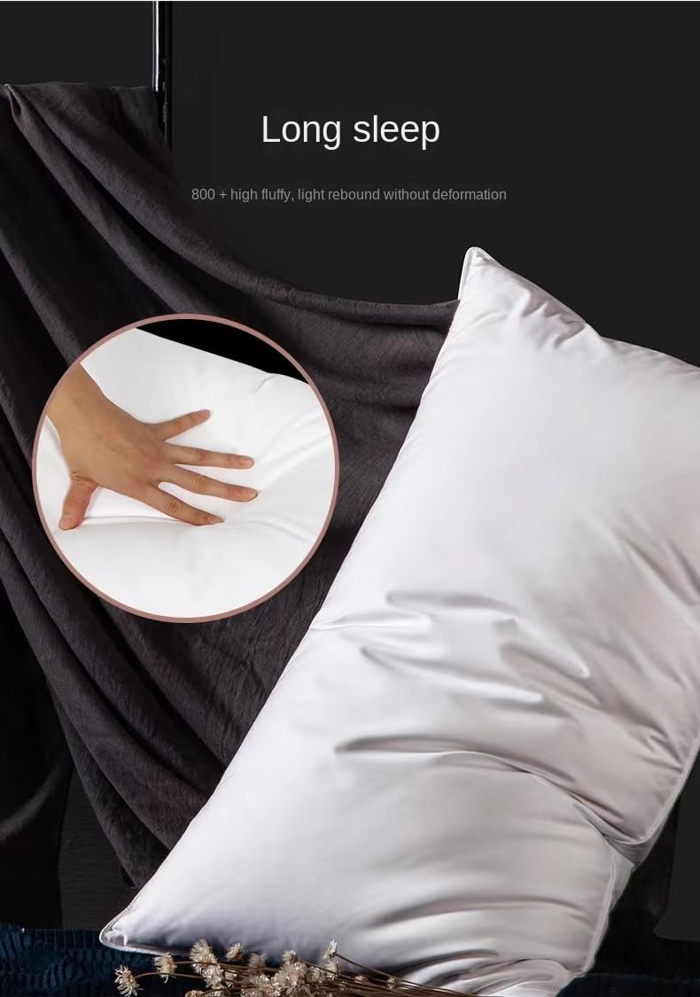 Luxury Sleep Goose Down Feather Pillow, Five-Star Hotel Goose Down Pillow, Cotton Neck Protection and Sleep aid Pillow core, 95% Goose Down content, 1 Pack