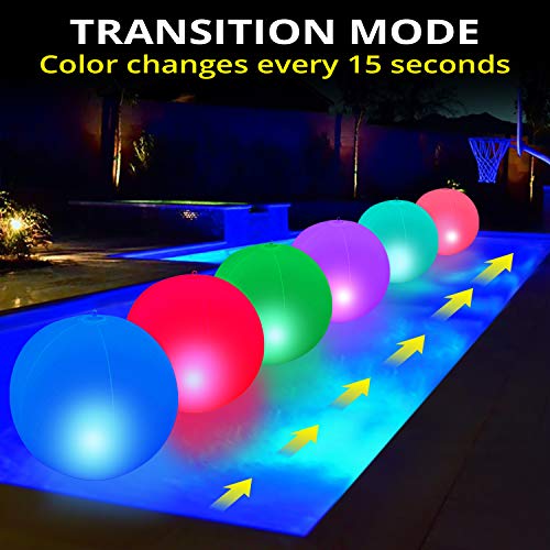 ALTZ Floating Pool Lights Solar Powered 15", Poll Lights to Turn Your Pool into a Wonderland_Beautiful Bright Colors, Pool Balls Lights, Color-Cycle- Watreproof-Led Pool Lights (Pack of 2)