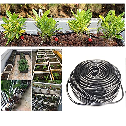 Furnrubden 1/4 Inch Drip Irrigation Tubing, 100Ft Blank Garden Automatic 1/4" Watering Tube Line Watering Drip Kit for Small Garden Irrigation System